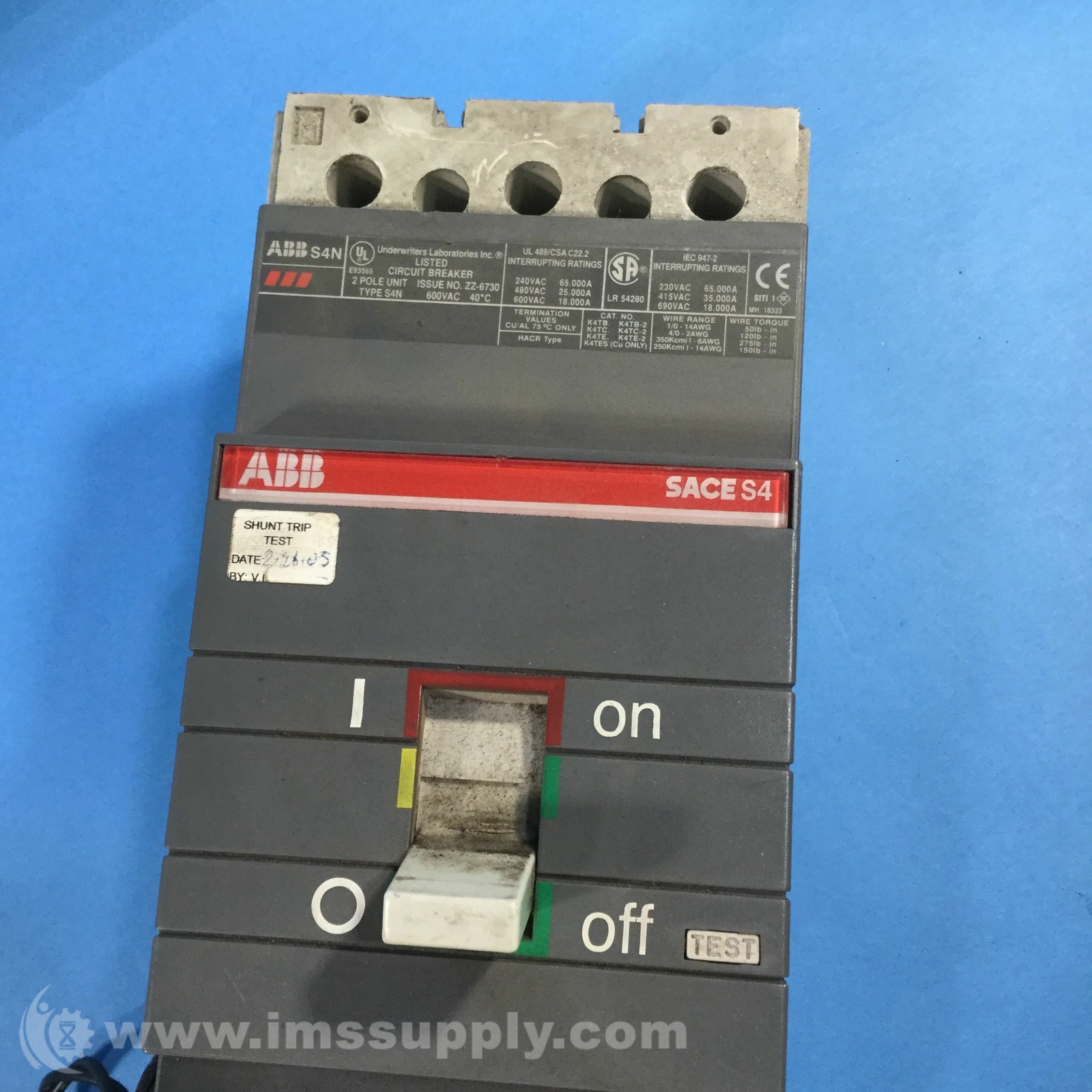 ABB SACE-S4 Circuit Breaker, 3A, 400VAC USIP | eBay