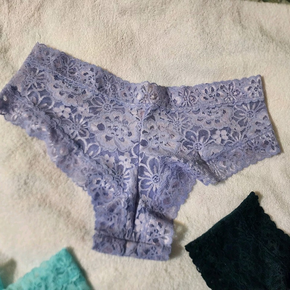 NWT Victorias Secret Panties Lace CHEEKY Lot Of 3 Lacy Cheekies TEAL ...