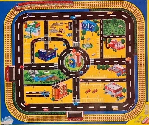 GIANT CITY "PLAYMAT" ROAD LAYOUT CARS FLOOR PLASTIC MAT | eBay UK