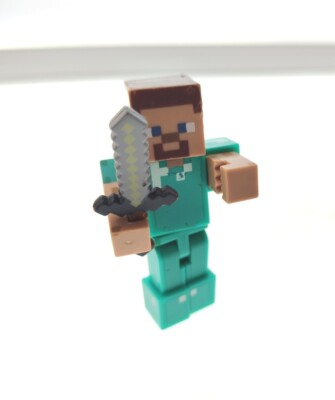 MINECRAFT FIGURE Overworld Diamond Steve Sword Mojang 2.75” 2013 Ty17 ...