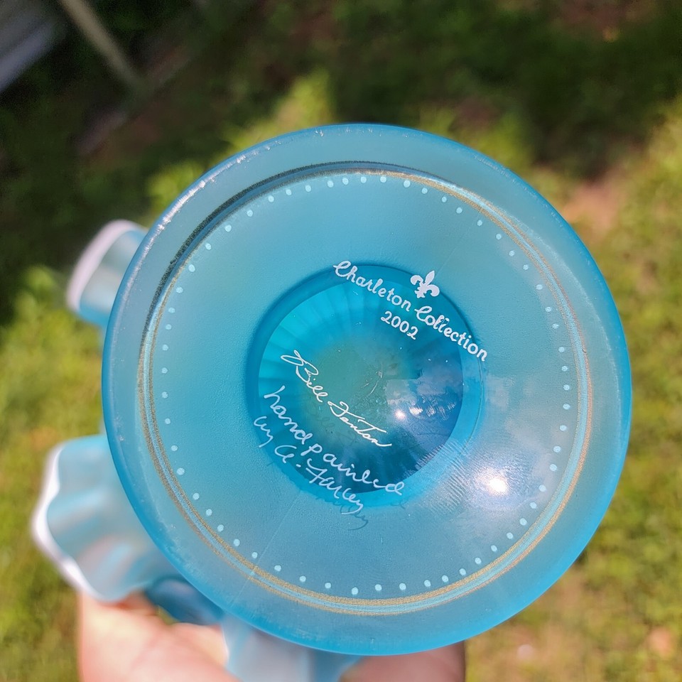 FENTON BLUE BASKET CHARLETON COLLECTION BILL FENTON SIGNED | eBay