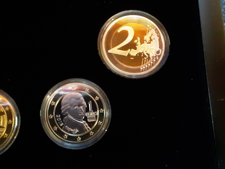 AUSTRIA 2018 8-COIN EURO PROOF SET, IN AUSTRIAN MINT CASE & COA, DAY ...