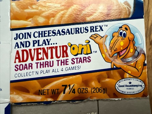 1992 Kraft Macaroni & Cheese Cheesasaurus Rex - Soar Thru The Stars! | eBay