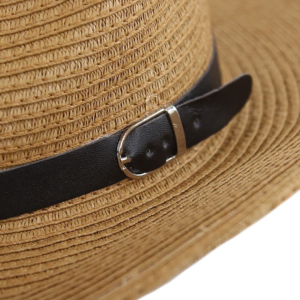 Wide Brim Straw Cowboy Hat for Men Women Western Cowgirl Sun Hat ...