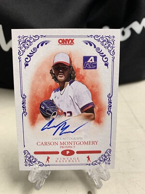 2022 Onyx Vintage Blue Signatures Carson Montgomery RC Rookie AUTO ...