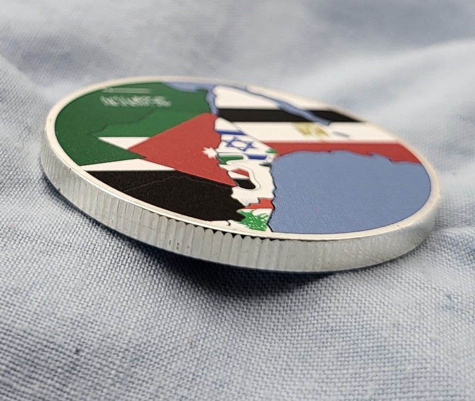 Israel Palestine Gold Peace Coin Gaza War Dove Pray for Peace Middle ...