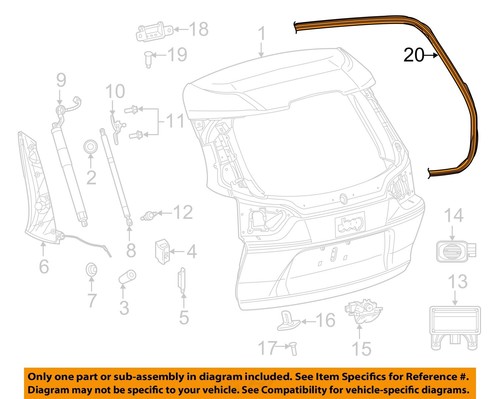CHRYSLER OEM 19-23 Cherokee Lift Gate Gate Hardware-Lift Gate W'strp ...