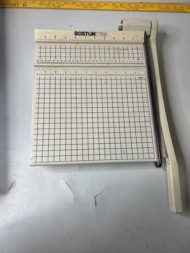 Vintage Boston 2612 Paper Cutter Trimmer Heavy Duty Wood & Metal 12 ...