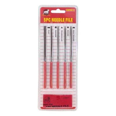 5PC Mini File Set DIP PVC/HDL Plastic Handle Red Flat Round Case Square ...