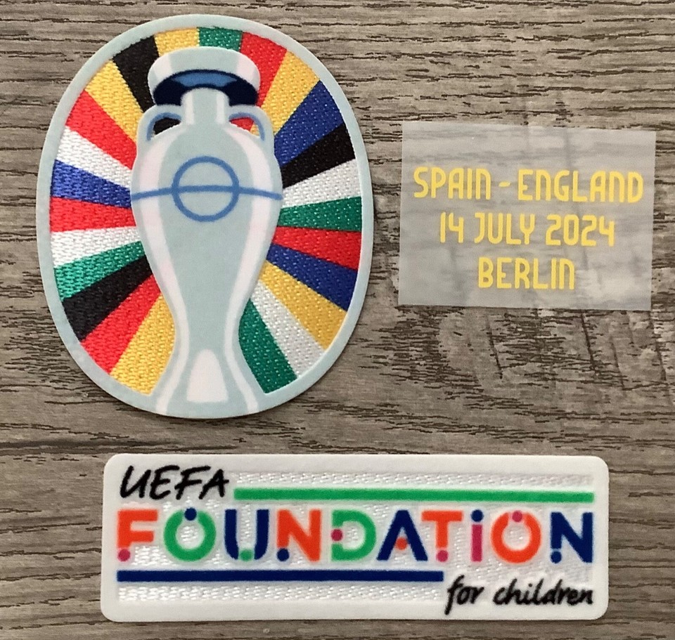 Euro 2024 FINAL SPAIN ENGLAND FULL SET PATCHES MATCH DETAIL PATCHES SET ...