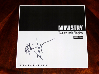AL JOURGENSEN MINISTRY SIGNED TWELVE INCH SINGLES 81-84 12X12 ALBUM ...