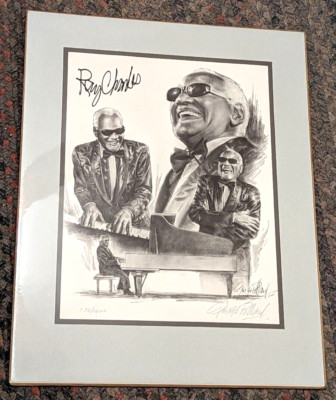 RAY CHARLES SIGNED PRINT BY GEORGE POLLARD AUTOGRAPH #156 OF 1400 | eBay