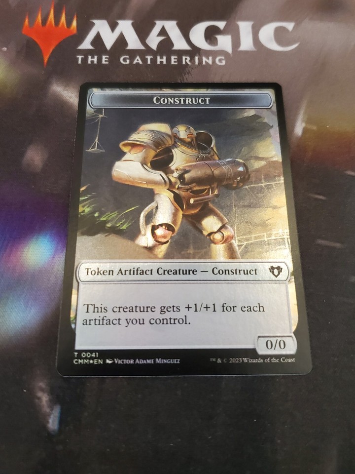 Mtg. Elemental / Construct Double-Sided Token. Foil. Commander Masters ...