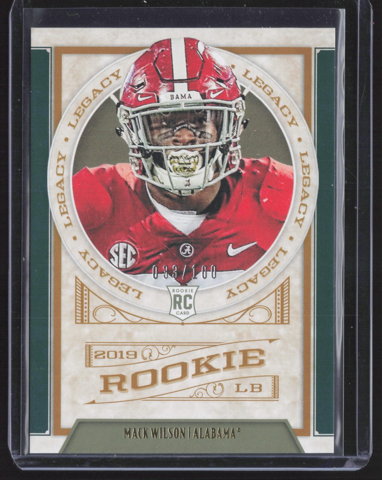 2019 Legacy Mack Wilson Green /100 Rookie Card RC #184 | eBay