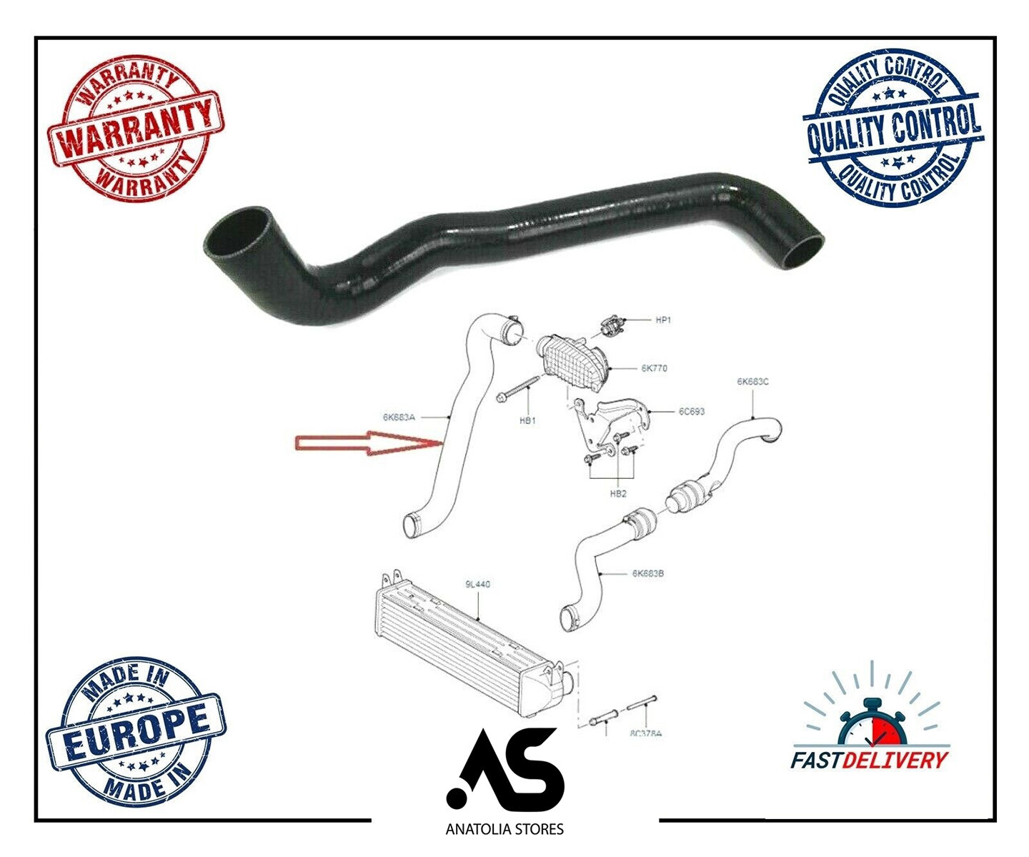 Intercooler Pipe Turbo Hose For Range Rover Sport Discovery 2.7 TDV6 ...
