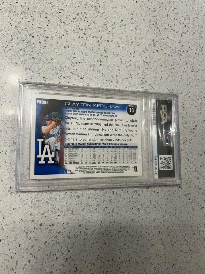 2010 Topps Chrome CLAYTON KERSHAW Autograph PSA/DNA Cert On-Card ...