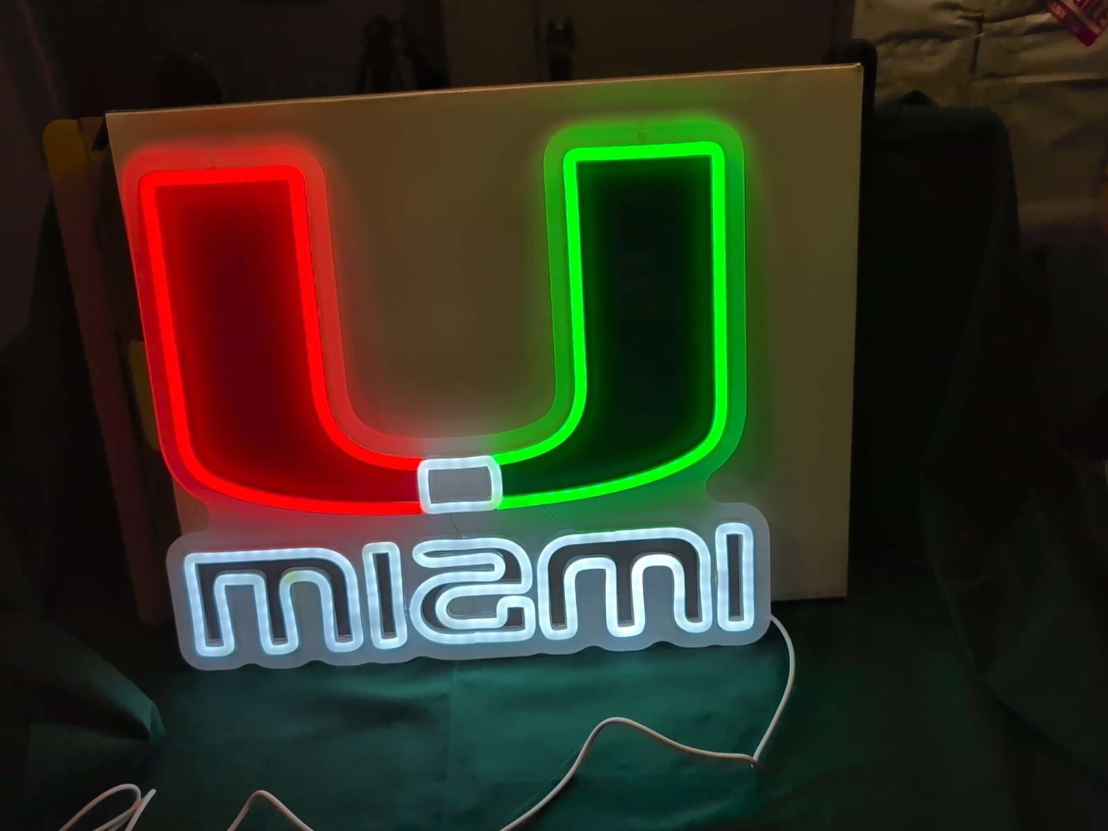 University of Miami Neon Sign Lamp USB LED Wall Deco Hurricanes Light ...