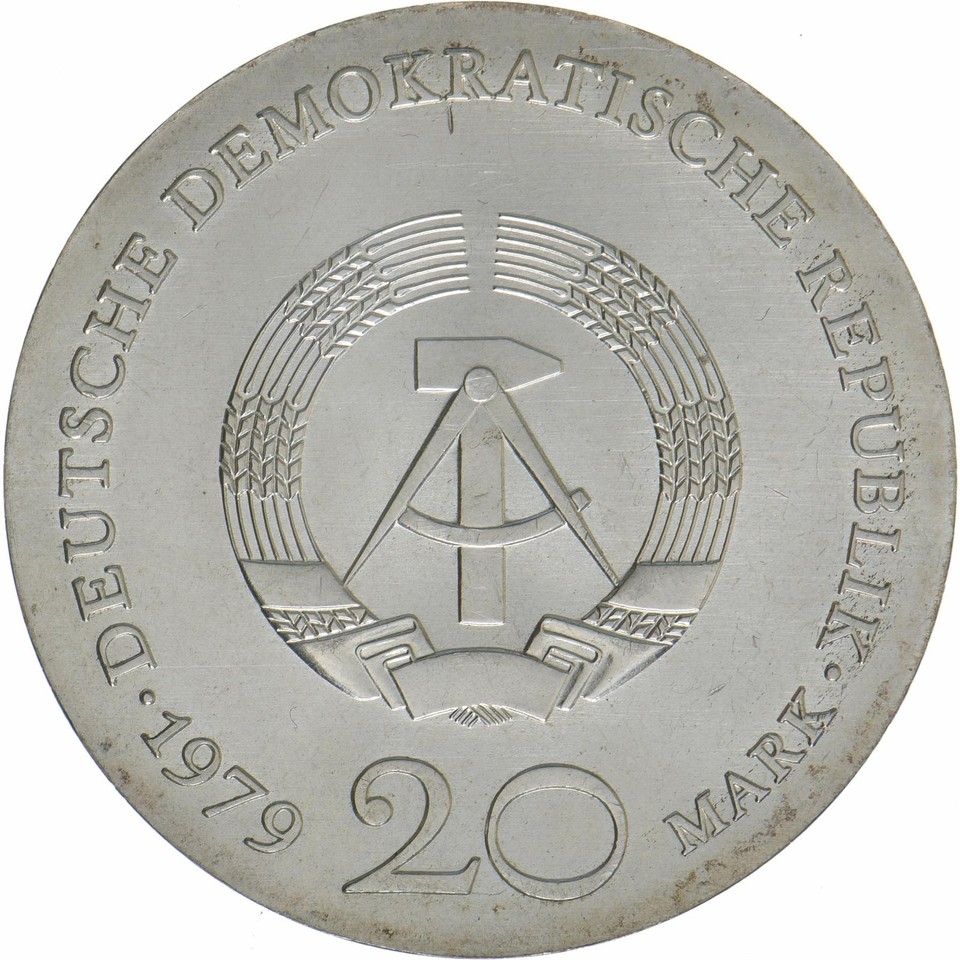 German Democratic Republic | 20 Mark Coin | G. E. Lessing | KM:74 ...