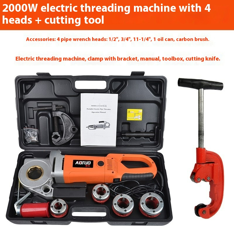 Handheld Electric Threading Machine, High-power Pipe Tapping Die Plate ...
