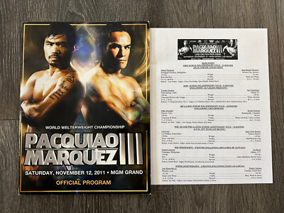 Manny Pacman Pacquiao vs Juan Manuel Marquez 3 Boxing Program | eBay