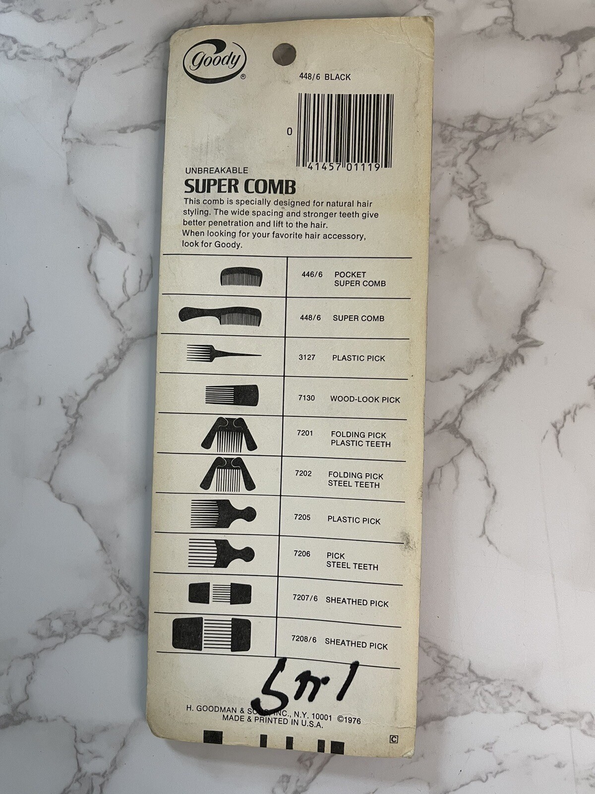 VTG Goody Unbreakable Super Comb Black #448 NOS for sale online | eBay