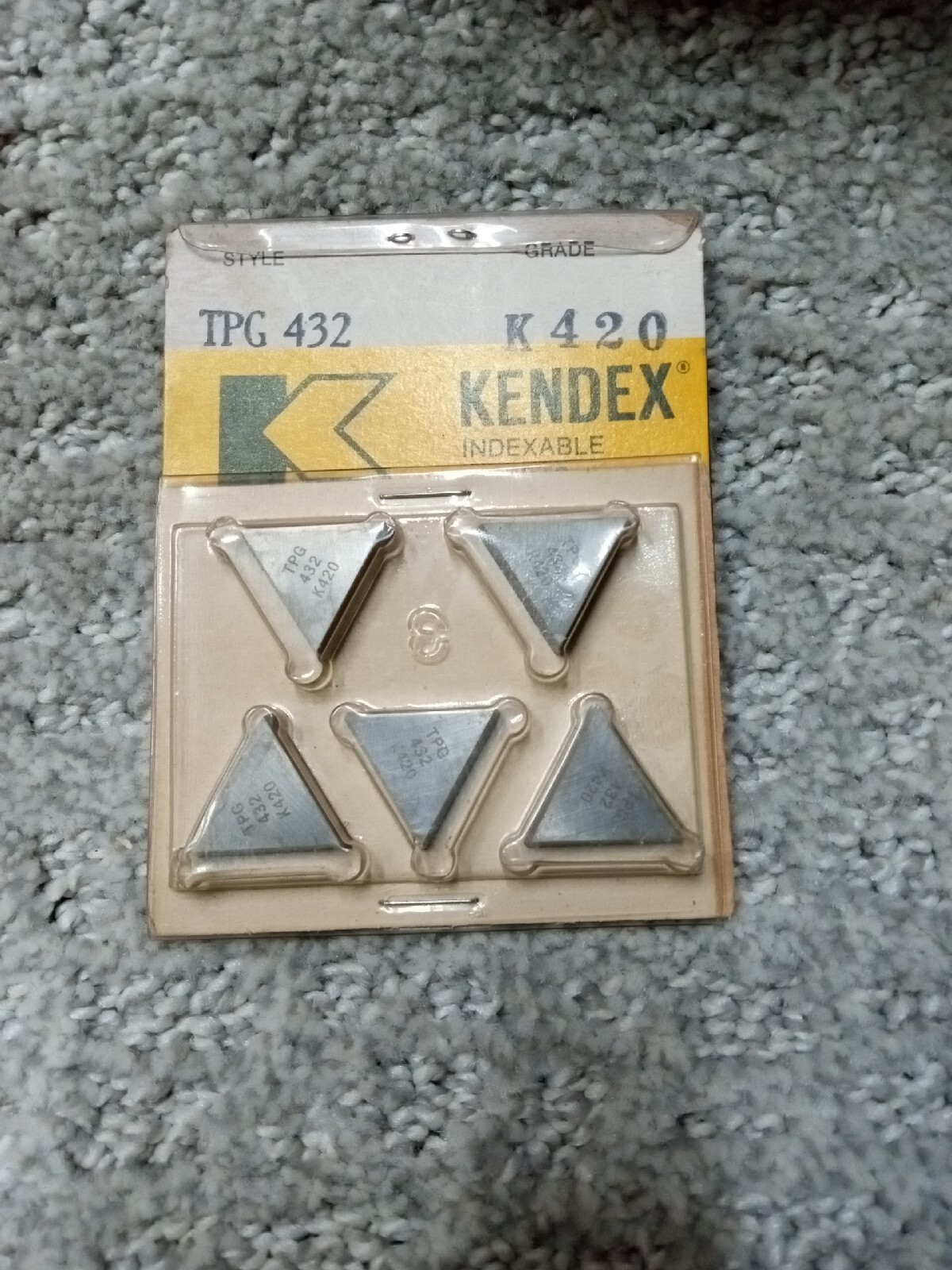 TPG 432 Grade Kc730 Kendex Carbide Inserts Kennametal 5pcs for sale ...