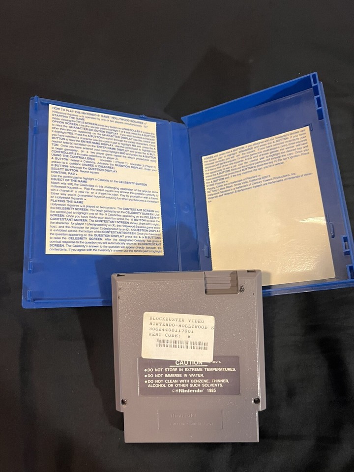 Hollywood Squares NES, 1989 TESTED, AUTHENTIC In Blockbuster Case ...