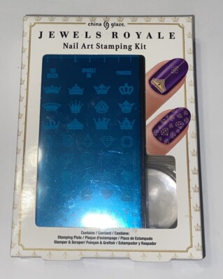China Glaze Jewels Royale Nail Art Stamping Kit Crowns Jewels Diamonds ...
