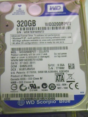 Western Digital WD3200BPVT-22JJ5T0 Laptop 320GB 2.5" SATA Hard Drive ...