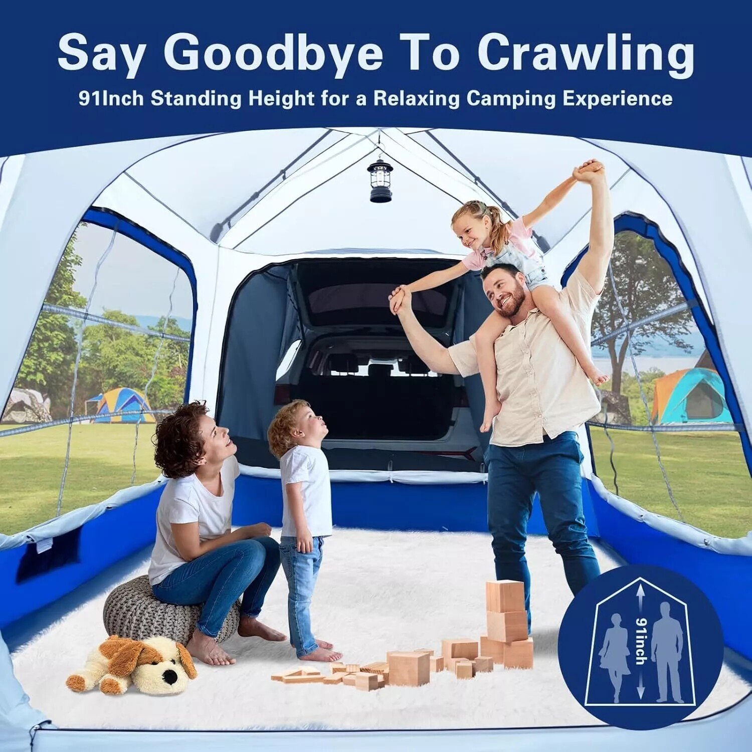 NAIZEA Automatic SUV Tent 10'x10' Tent&6'x7' Screen Room Vestibule ...