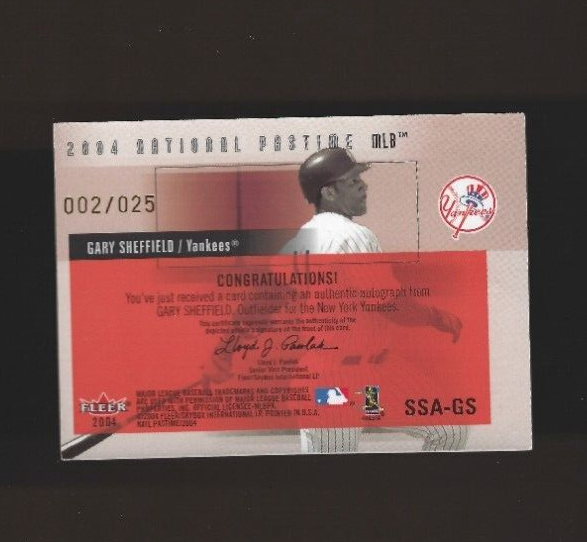 2004 Gary Sheffield Fleer National Pastime Sig Swings Auto #SSA-GS ...