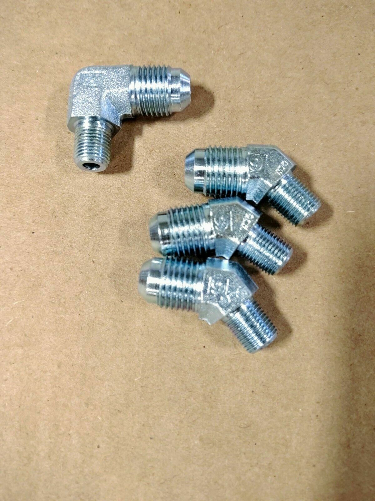 BIG DOG MOTORCYCLES FLARE OIL LINE FITTINGS 90 & 45 * 1/8 NPT SET 4 ...
