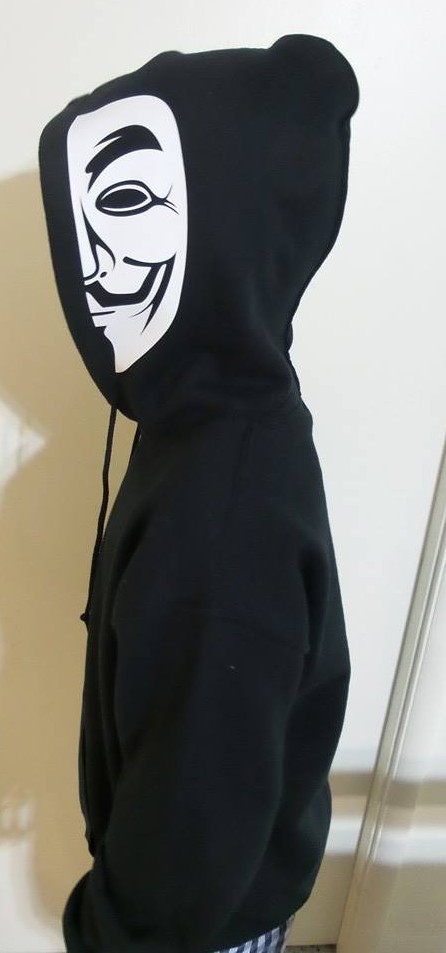 Anonymous Mask w crest hoodie hoody hooded sweatshirt pullover shirt ...