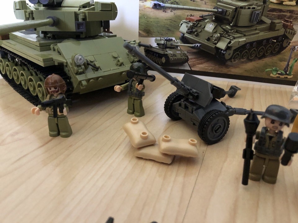 Sluban US M26 M26E-1 Pershing Super Pershing Brick Block MOC Medium ...