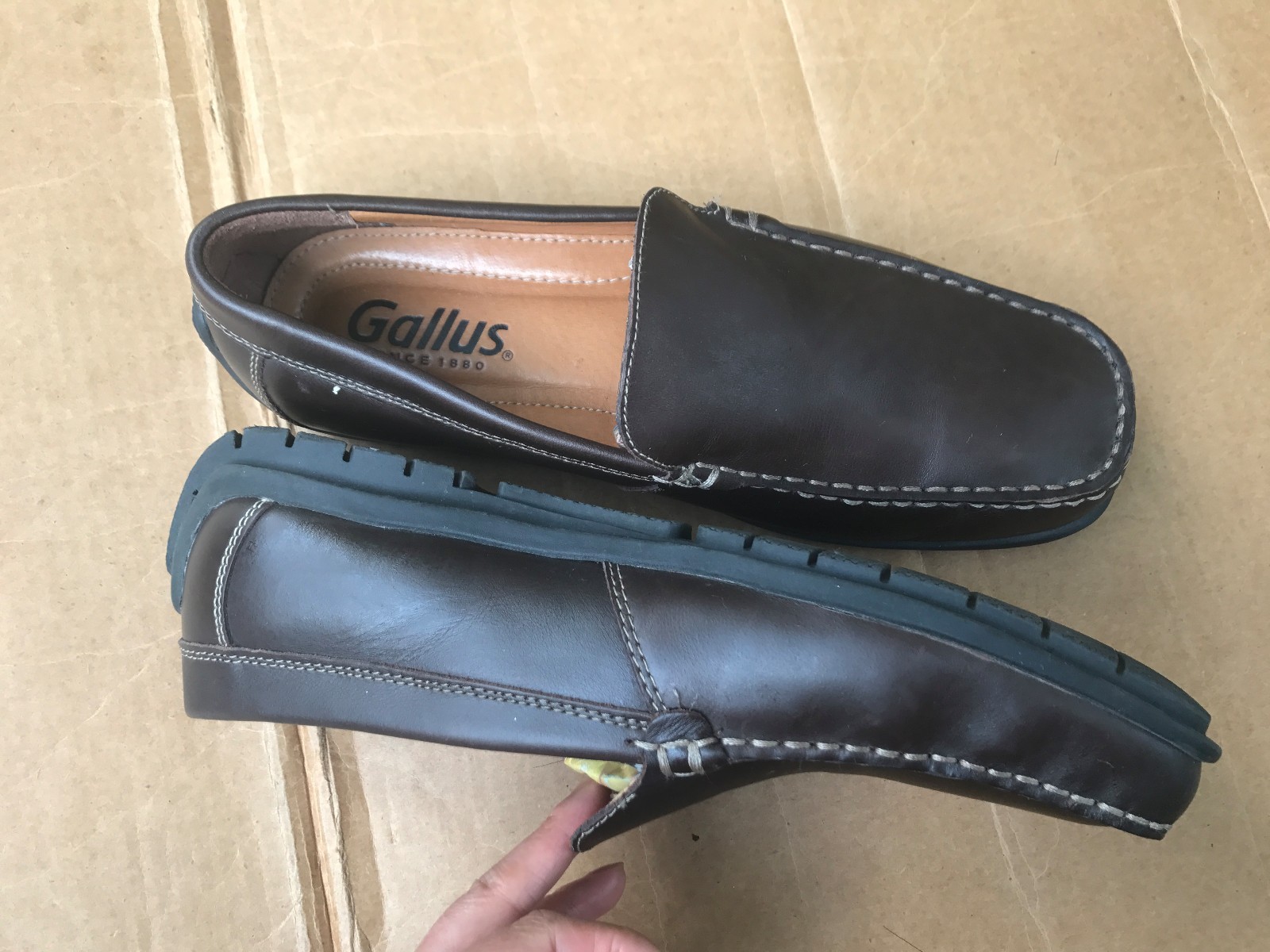 Gallus Men's "Driver" Driving Brown Leather Shoes size 9D | eBay