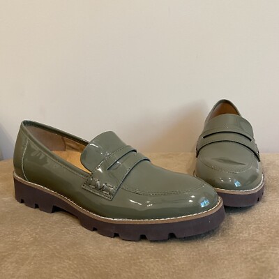 Vionic Patent Leather Cheryl Green Loafers 8 Women Orthopedic Comfort ...