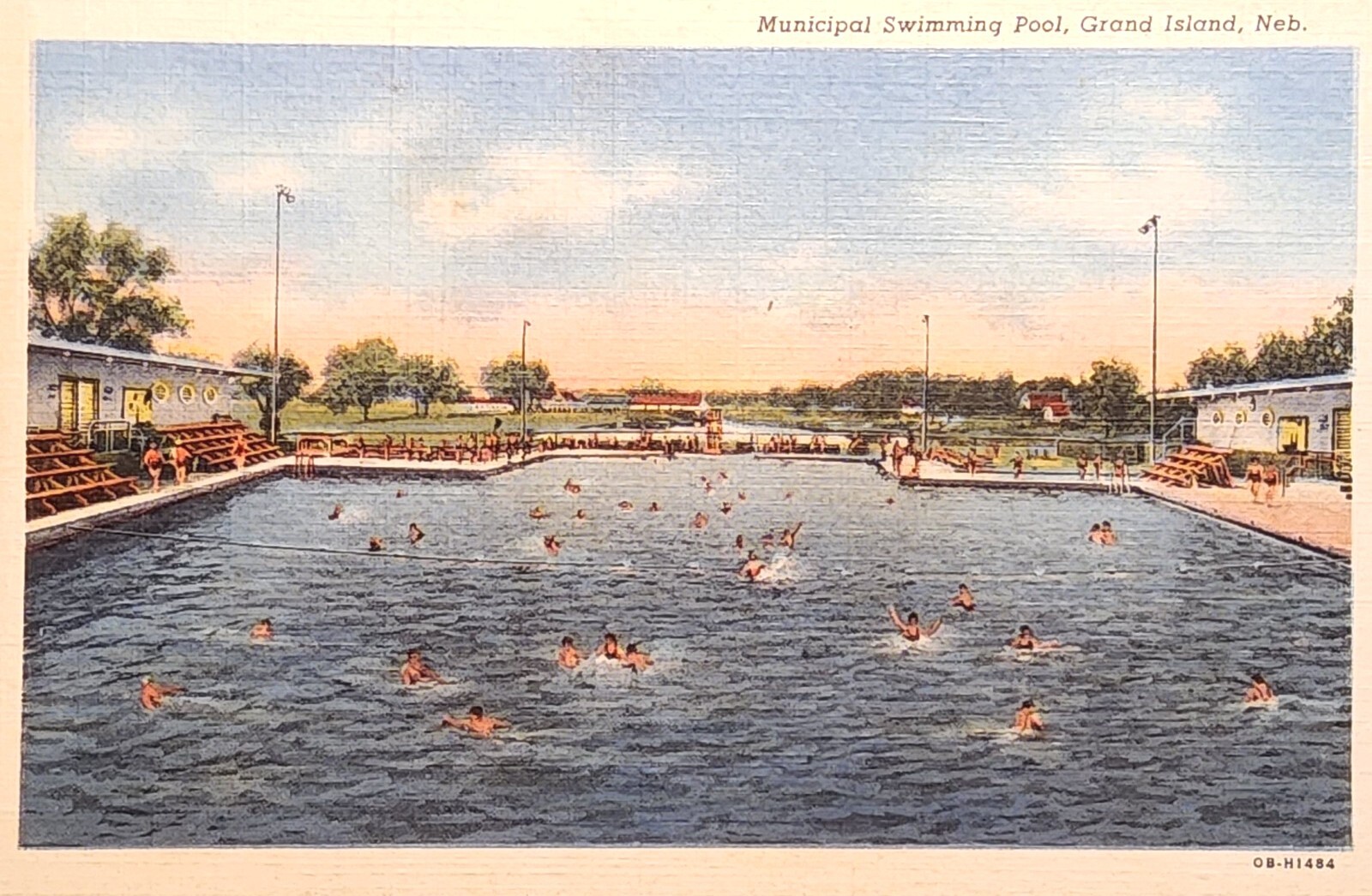 1942 Picture Postcard ~ Municipal Swimming Pool, Grand Island, Nebraska ...