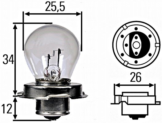 HELLA Headlight Bulb S3 6V 15W P26s 8GA008899061 | eBay