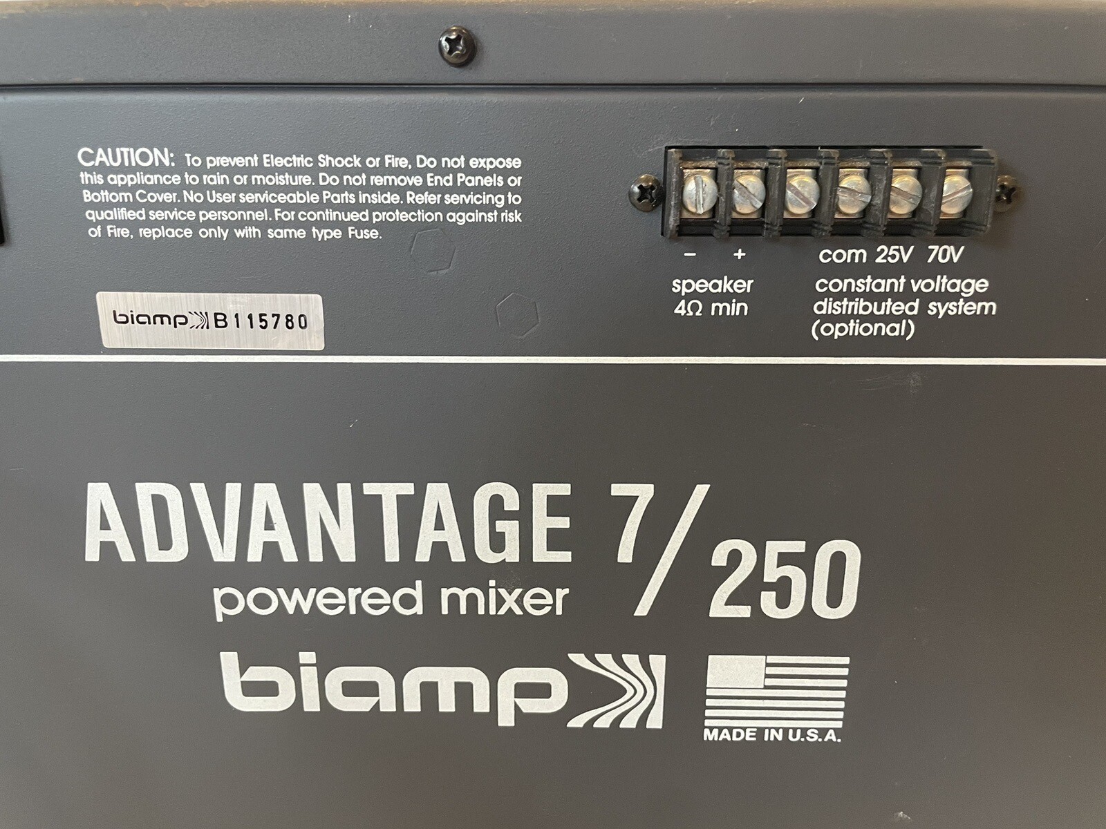 Biamp Advantage 7/250 Biamp Powered Mixer w/ Optional 25V/70V ...