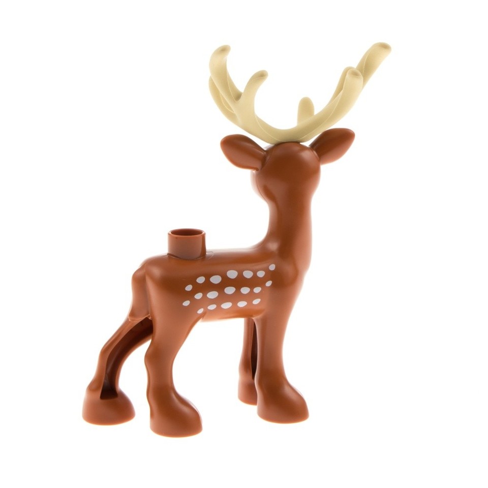 1x Lego Duplo Animal Deer Dark Orange Antlers Beige 10837 18597c02pb01 ...