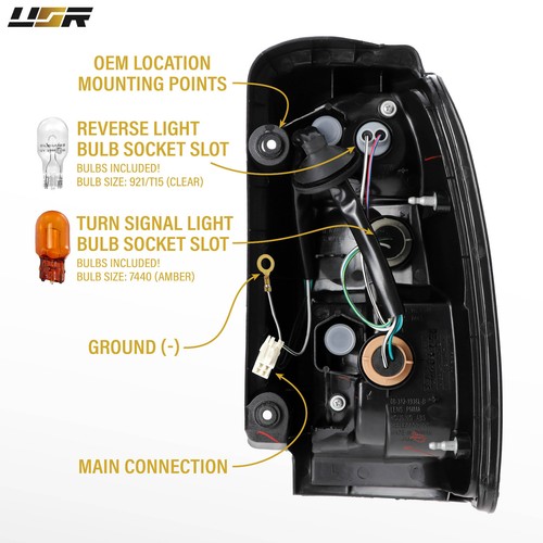 DEPO Black / Smoke Rear Tail Lights Pair for 1996-2002 Toyota 4runner ...