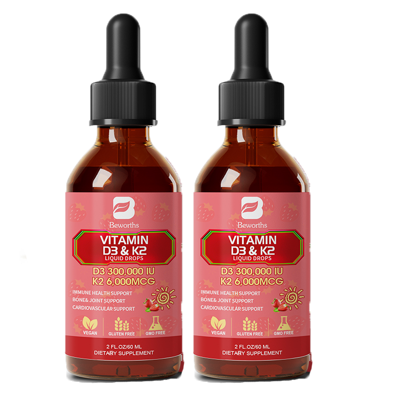 Vitamin D3 K2 Drops - Extra Strength D3 K2 Supplements with 300000 IU 1 ...