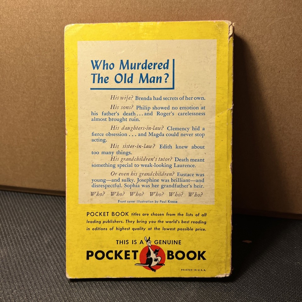 1950, 1ST PRINT POCKETBOOK, 753,CROOKED HOUSE by AGATHA CHRISTIE, SEE ...
