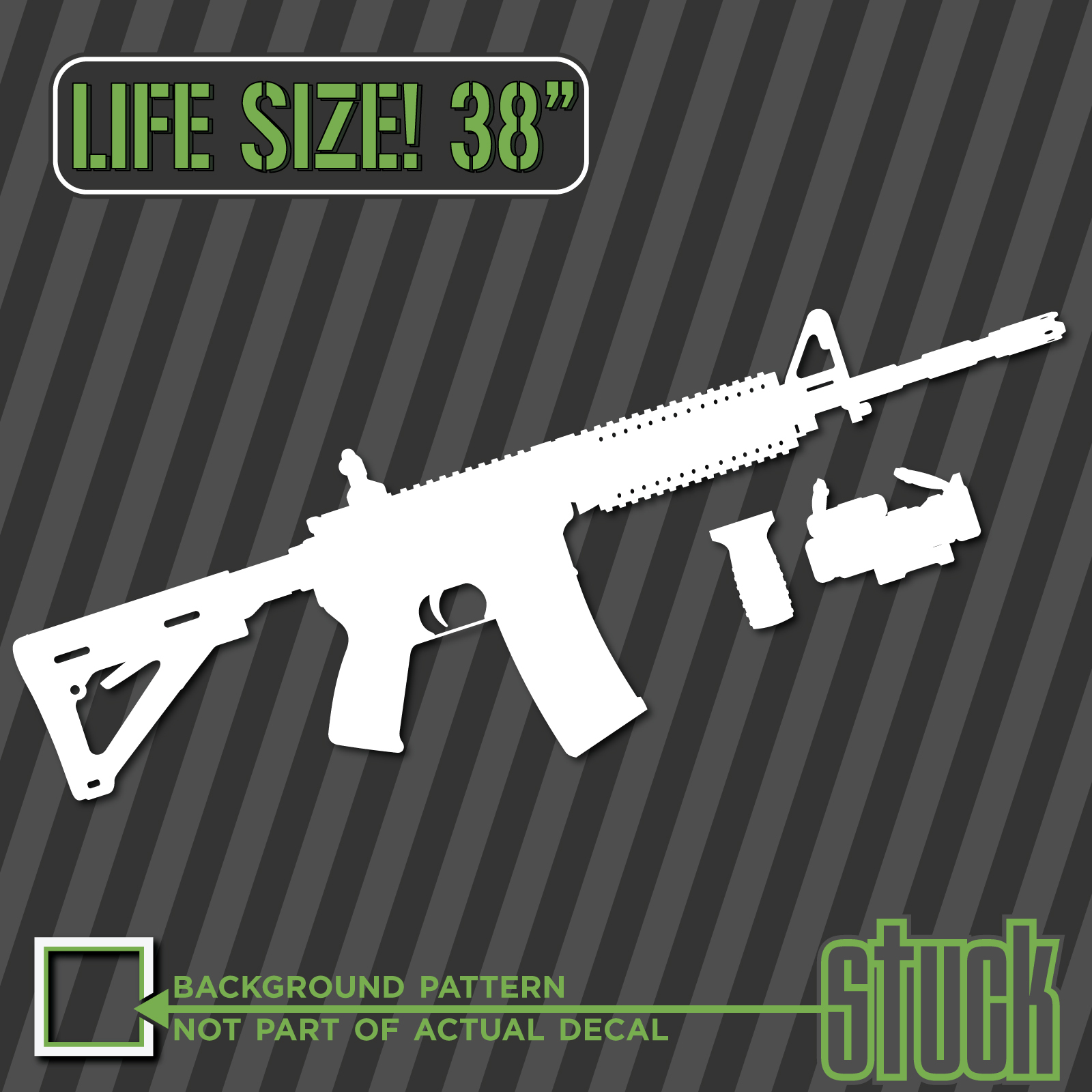 Life-size AR15 38" - Vinyl Decal Sticker Gun Ar-15 ar stuck ammo ...