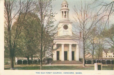 Postcard Old First Church Concord Massachusetts | eBay