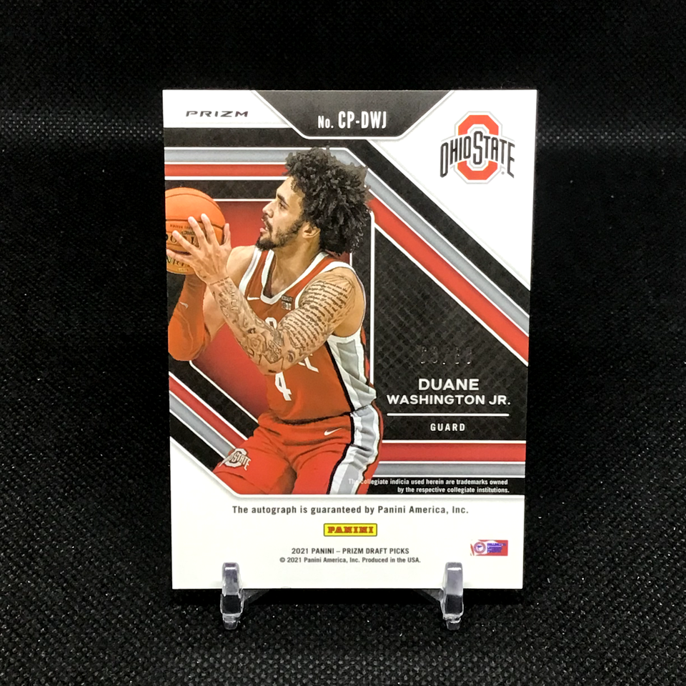 2021 Panini Prizm #CP-DWJ Duane Washington Jr. College Penmanship Red ...