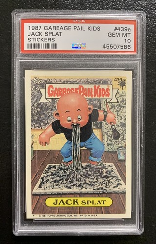 1987 Garbage Pail Kids OS11 Jack Splat 439a PSA 10 GEM MINT-RARE POP 9 ...