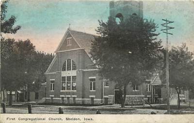 Iowa, IA, Sheldon, First Congregational Church 1910's Postcard | eBay