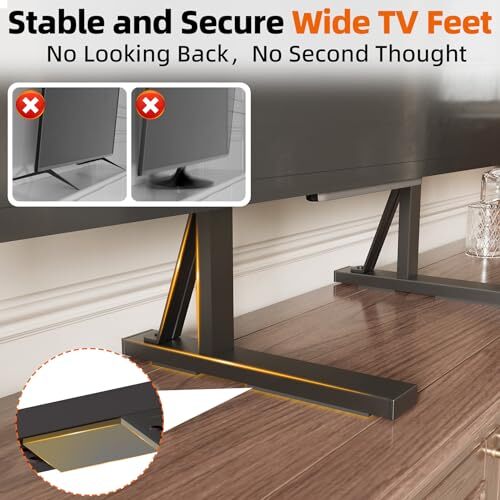 Table Top TV Stand Legs, Heavy Duty TV Legs for 35-75 inch LCD LED TVs ...