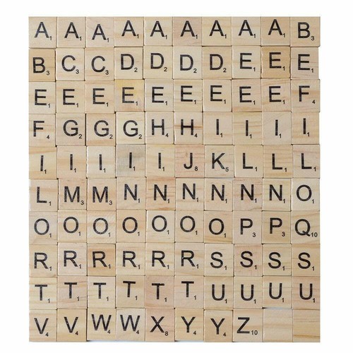 Wooden Scrabble Tiles Red complete set color Crafts Pendant Spellings ...